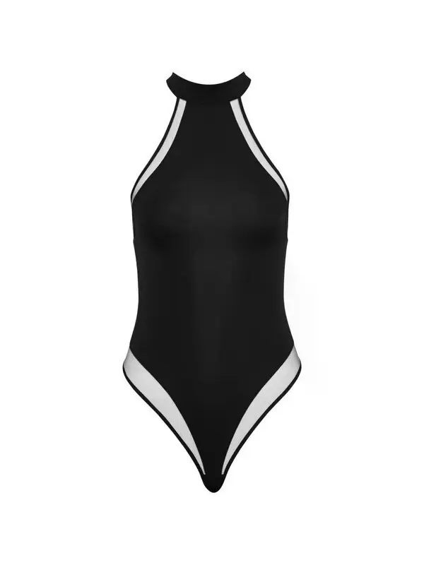 MAISON CLOSE Halterneck Thong Bodysuit - Black