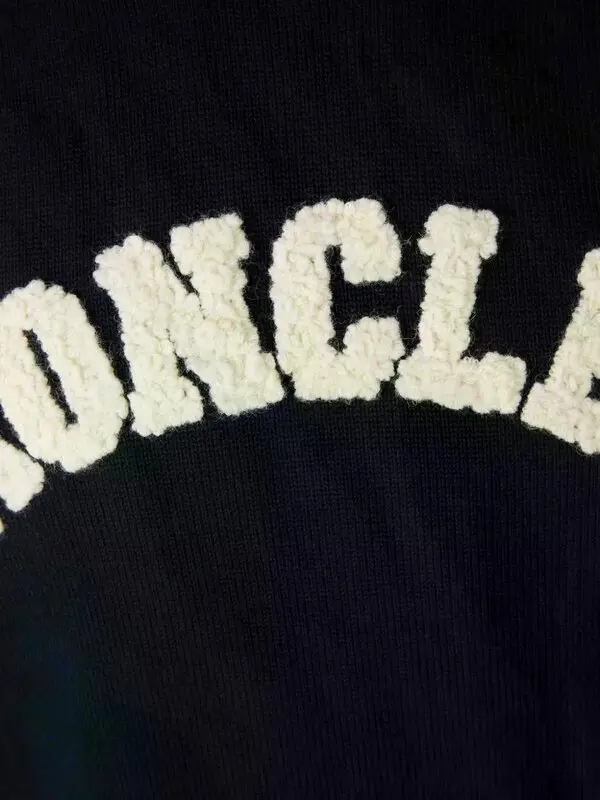 Moncler Logo-embroidered Striped-sleeve Sweater
