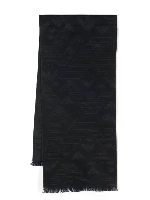 Emporio Armani Eagle-head Jacquard Scarf - Blue
