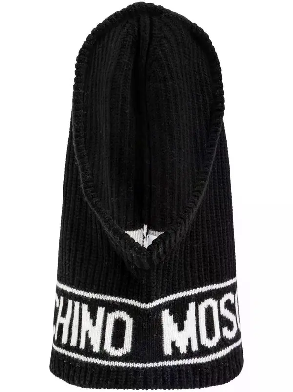 Moschino Logo-intarsia Knit Balaclava - Black