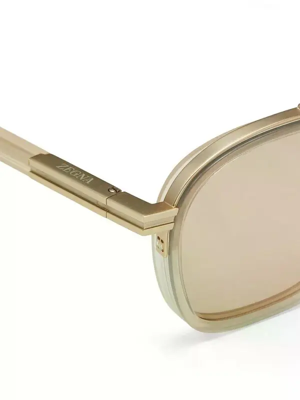 Zegna Square-frame Sunglasses - Neutrals