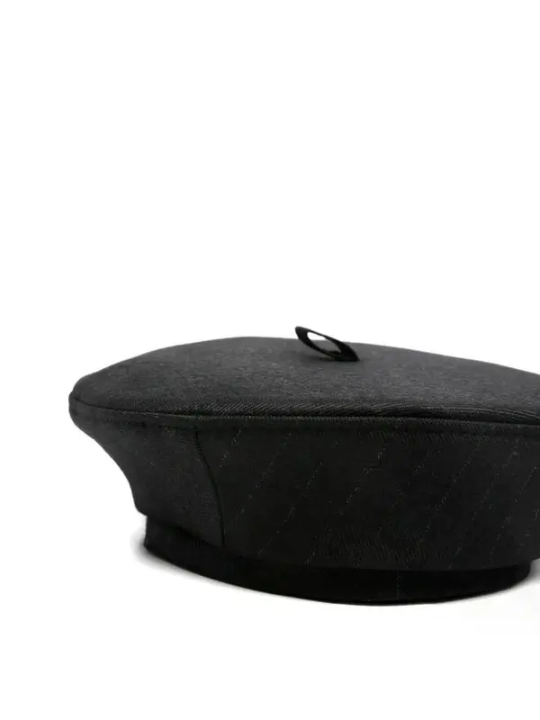 Ruslan Baginskiy Pinstriped Beret - Black