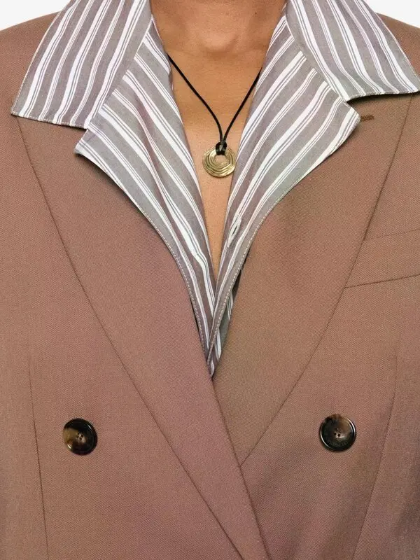 Stella McCartney Double-breasted Wool Blazer - Brown