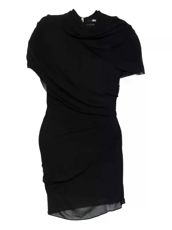 Jacquemus The Castagna Draped Mini Dress - Black