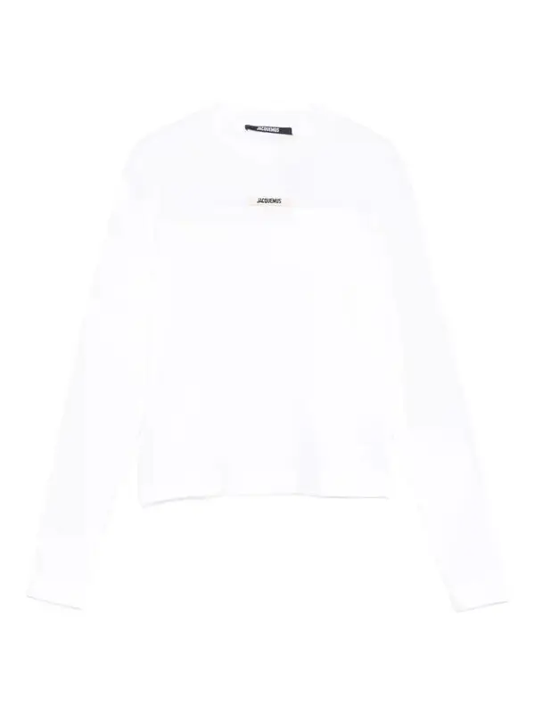 Jacquemus Logo-patch Long-sleeve T-shirt - White
