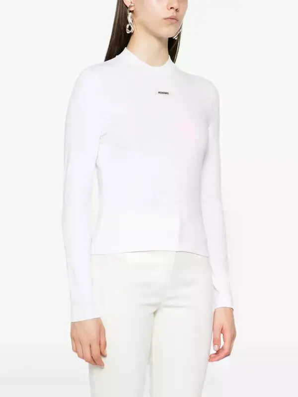 Jacquemus Logo-patch Long-sleeve T-shirt - White