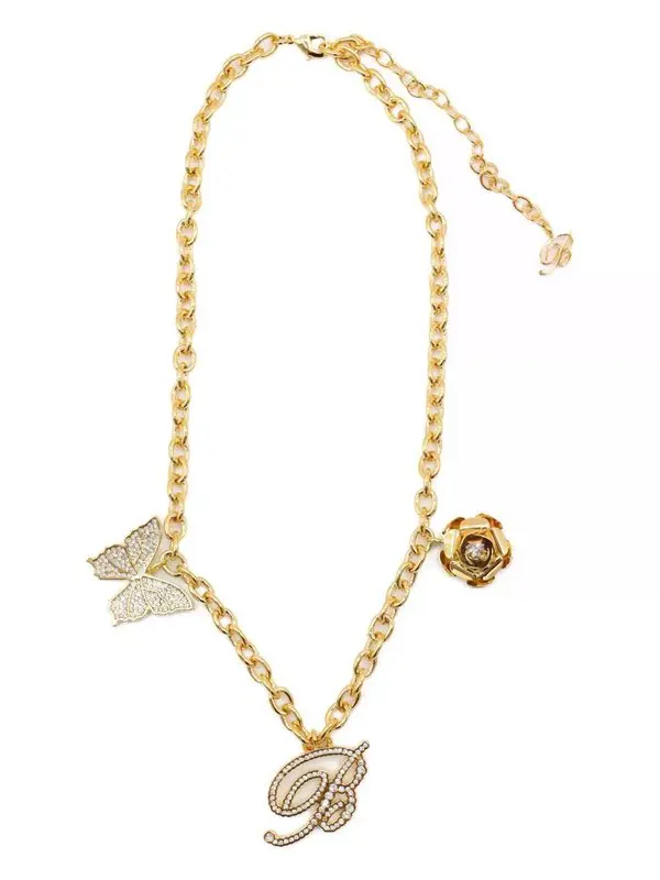 Blumarine Chain-link Butterfly-charm Necklace - Gold