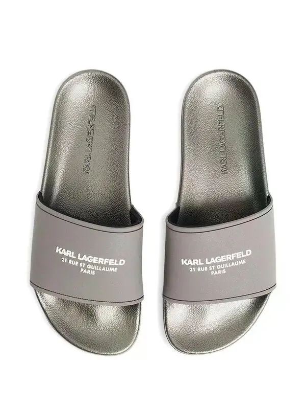 Karl Lagerfeld Gray Slide Sandals with Karl Cartoon Logo NWT Karl Lagerfeld Thea Clear Translucent Pool Slide Women main image 4