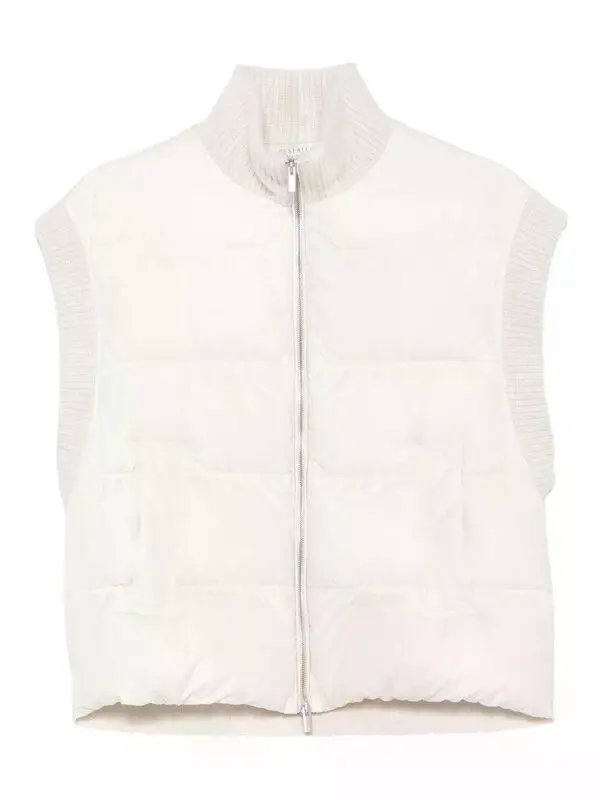 Peserico Quilted Panelled Gilet - Neutrals