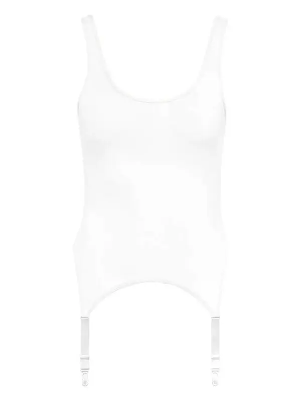 MAISON CLOSE Pure Tentation Garter Bodysuit - White