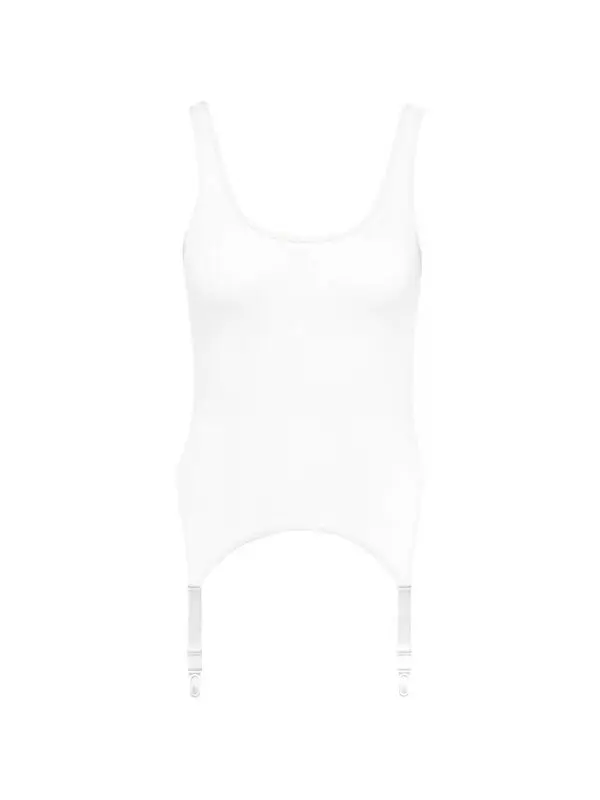 MAISON CLOSE Pure Tentation Garter Bodysuit - White