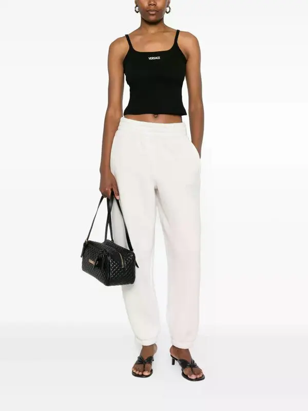 Versace Logo-embroidered Top - Black