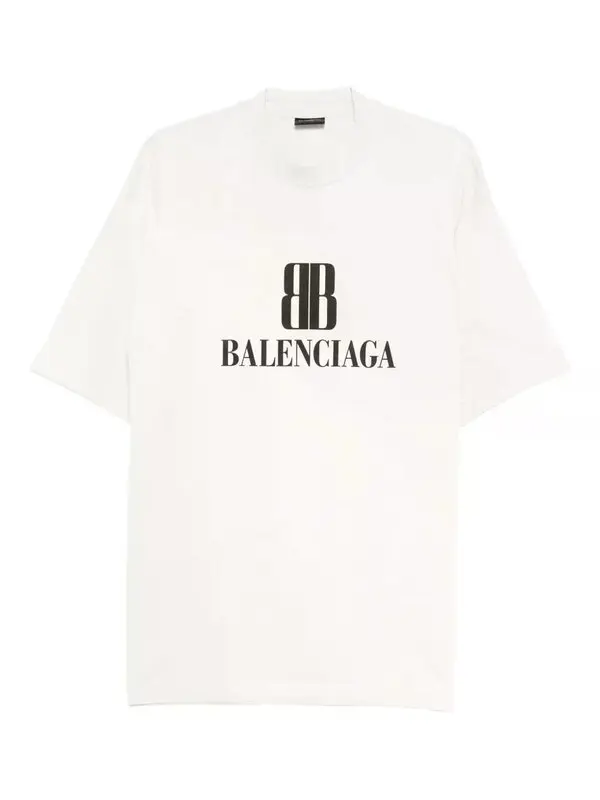 Balenciaga Nano Bb Cotton T-shirt - Grey