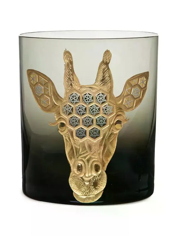 ARTEL African Safari Giraffe-head Geometric Tumbler - Grey