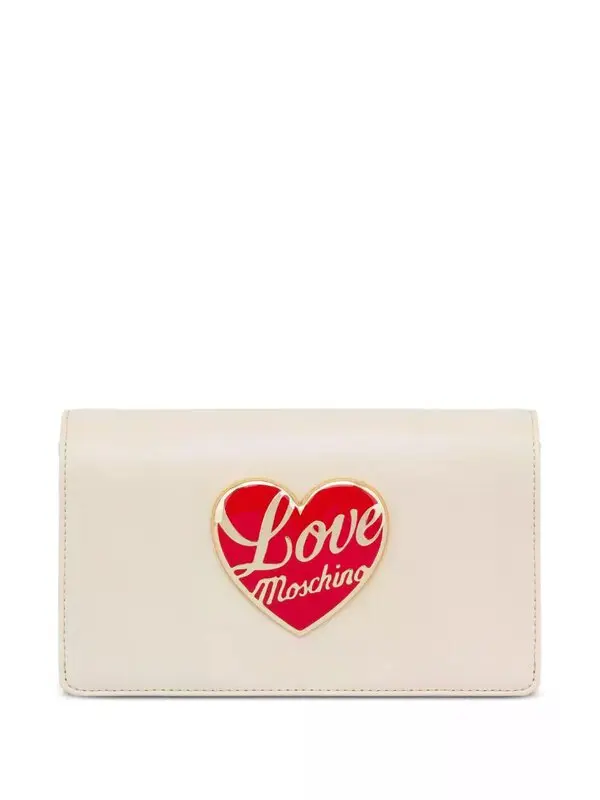 Moschino Heart-plaque Clutch Bag - White