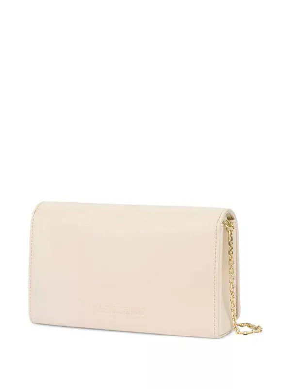 Moschino Heart-plaque Clutch Bag - White