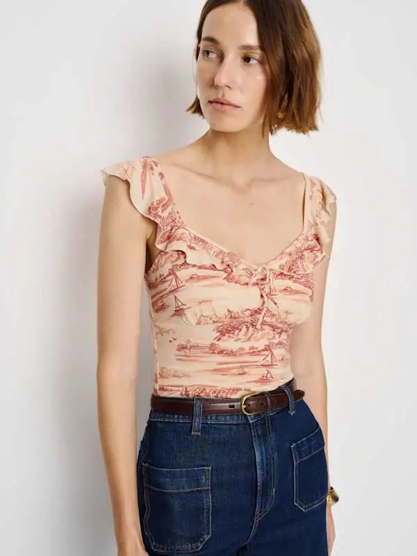 REFORMATION Lemmy Knit Top - Pink