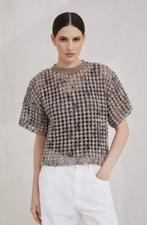 Brunello Cucinelli Balloon Net Knit T-shirt