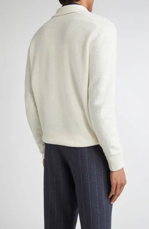 Eleventy Wool & Cashmere Blend Polo Sweater - 01 White