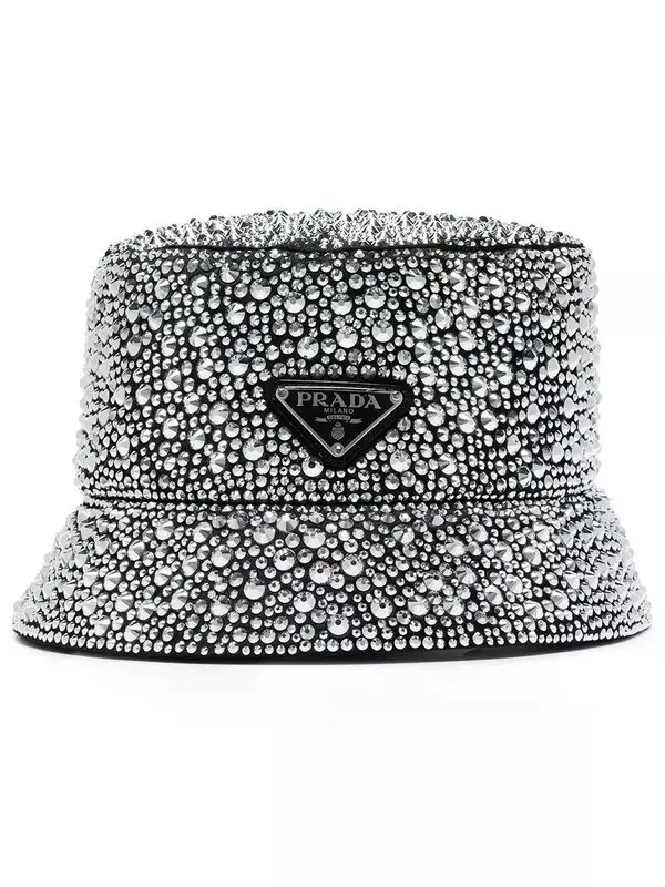 Prada Crystal-embellished Bucket Hat - Black