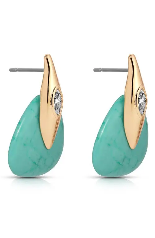 Ettika Crystal And Stone Drop Earrings
