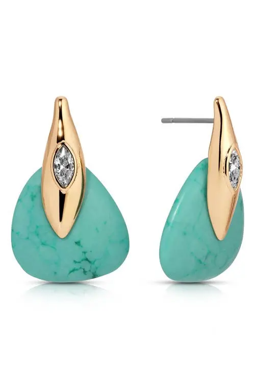 Ettika Crystal And Stone Drop Earrings