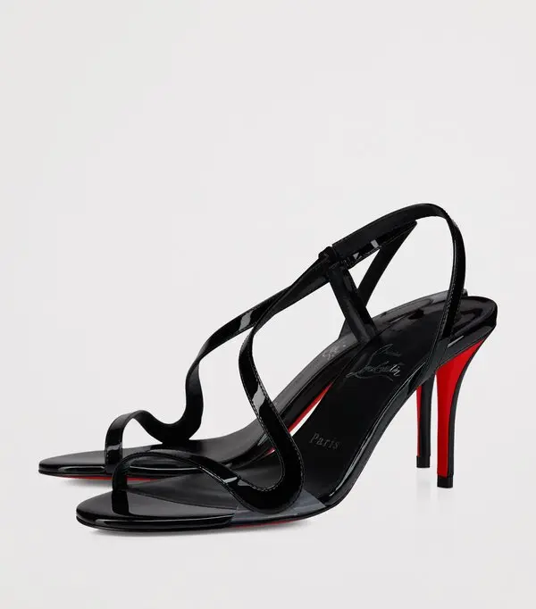 CHRISTIAN LOUBOUTIN Rosa Z Patent Leather Heeled Sandals - Black
