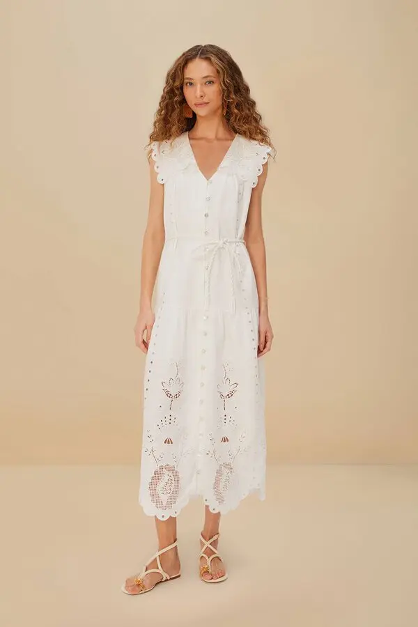 fitted lace wedding dress Cool Foliage Black Jersey Midi Dress – FARM Rio main image 0