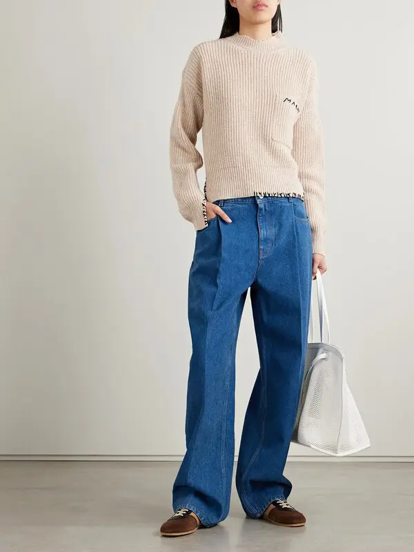 Marni Pleated Wide-leg Jeans