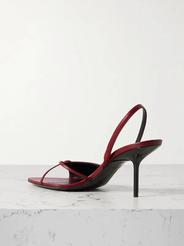 Victoria Beckham Harlow Leather Slingback Sandals - Burgundy