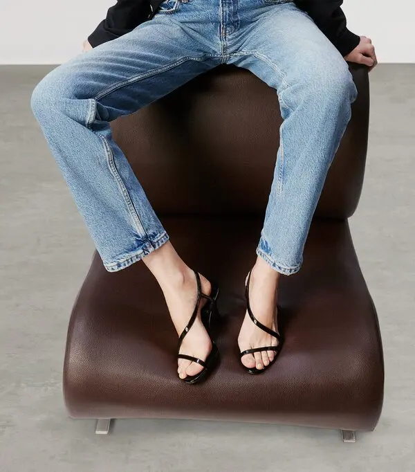 CHRISTIAN LOUBOUTIN Rosa Z Patent Leather Heeled Sandals - Black