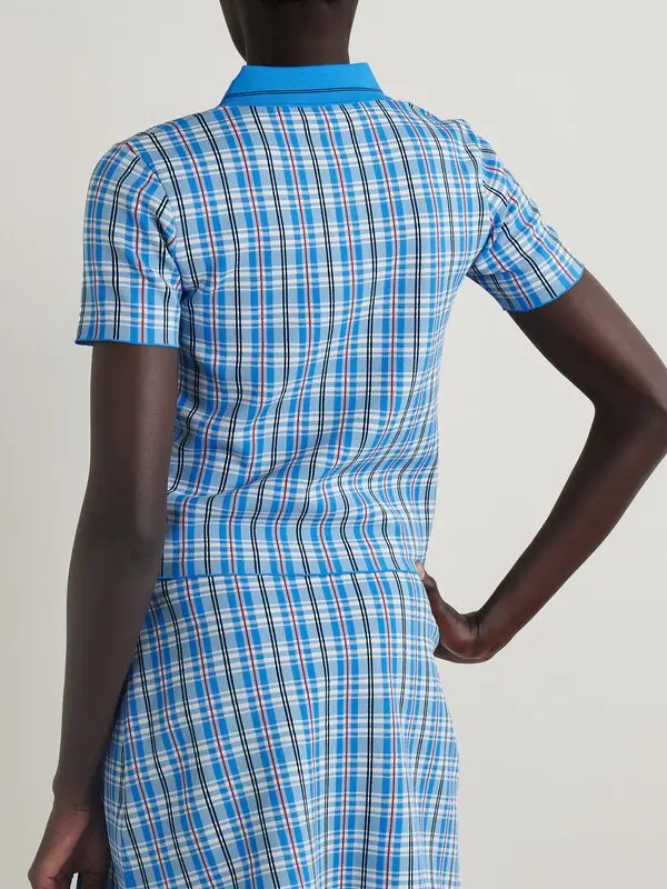 Marni Checked Jacquard-knit Polo Top