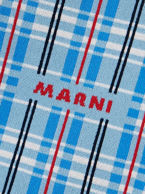 Marni Checked Jacquard-knit Polo Top