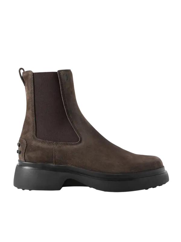 TOD'S Gomma Suede Chelsea Boots - Brown