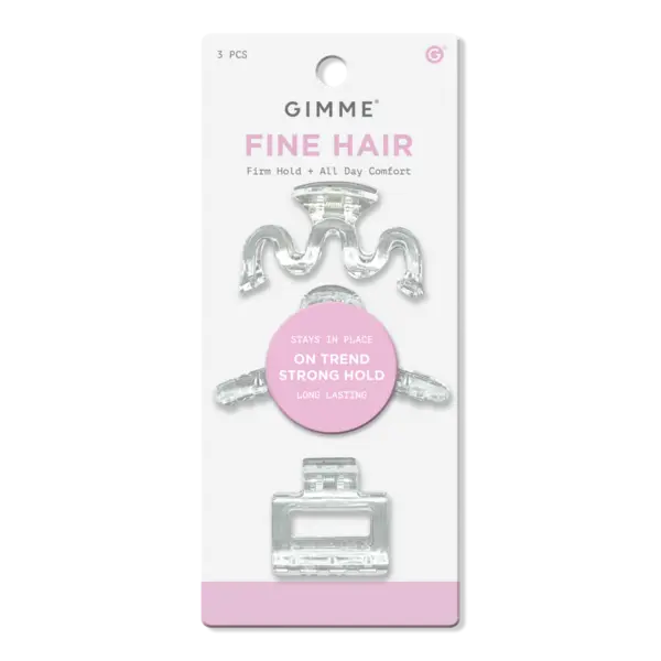GIMME BEAUTY Fine Hair Mini Claw Clips 3 Count - One-color