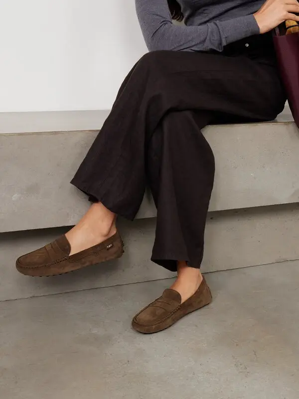 TOD'S Gommino Suede Loafers - Brown