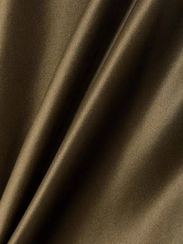 Saint Laurent Lace-trimmed Silk-satin Midi Dress