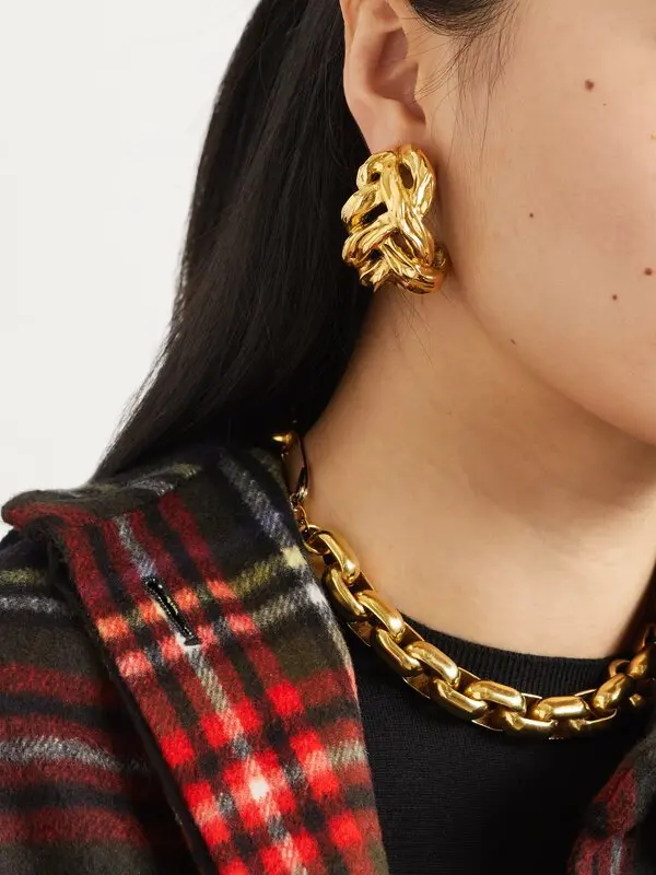 Saint Laurent Tone Clip Earrings
