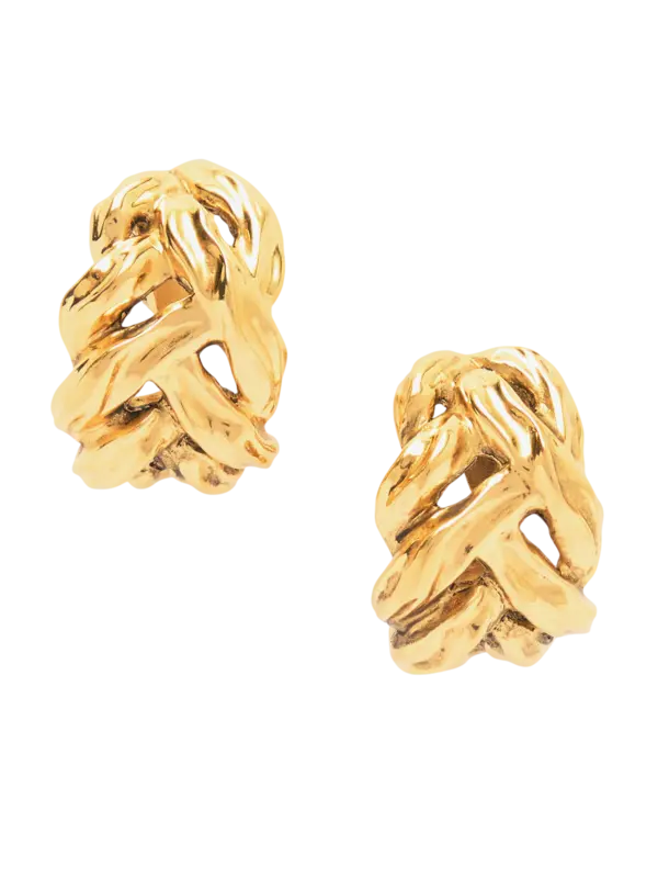 Saint Laurent Tone Clip Earrings - Gold