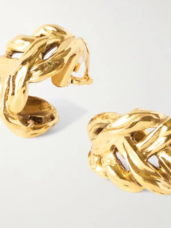 Saint Laurent Tone Clip Earrings