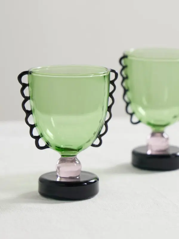 SOPHIE LOU JACOBSEN Coco Glass Egg Cup Set Of Two