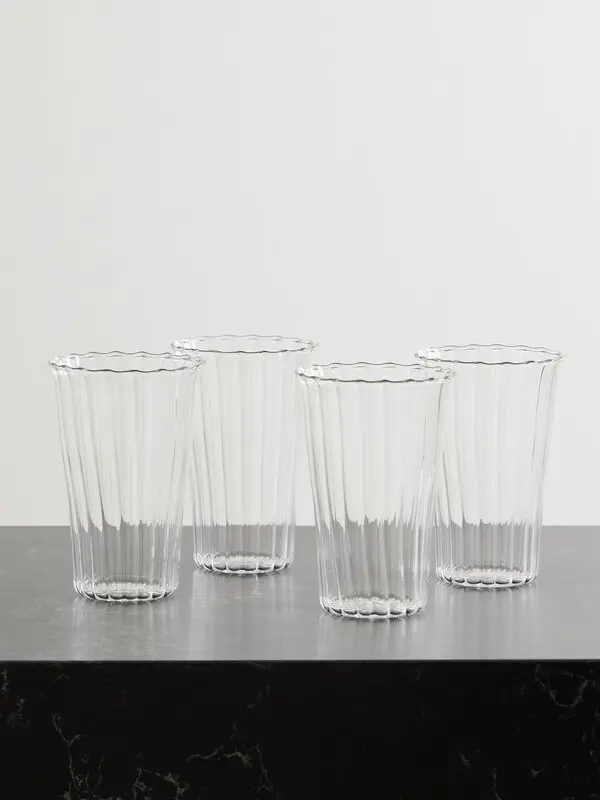 SOPHIE LOU JACOBSEN Le Verre Grand Set Of Six Glass Tumblers - Neutrals