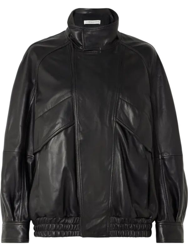 Nour Hammour - Ariste Oversized Paneled Leather Jacket