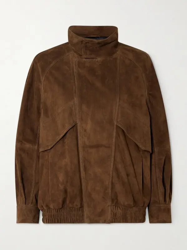 Nour Hammour - Ariste Oversized Paneled Suede Jacket