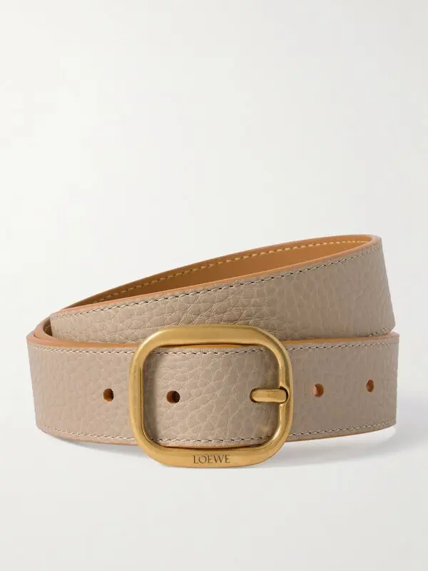 Loewe Textured Leather Belt - Neutrals