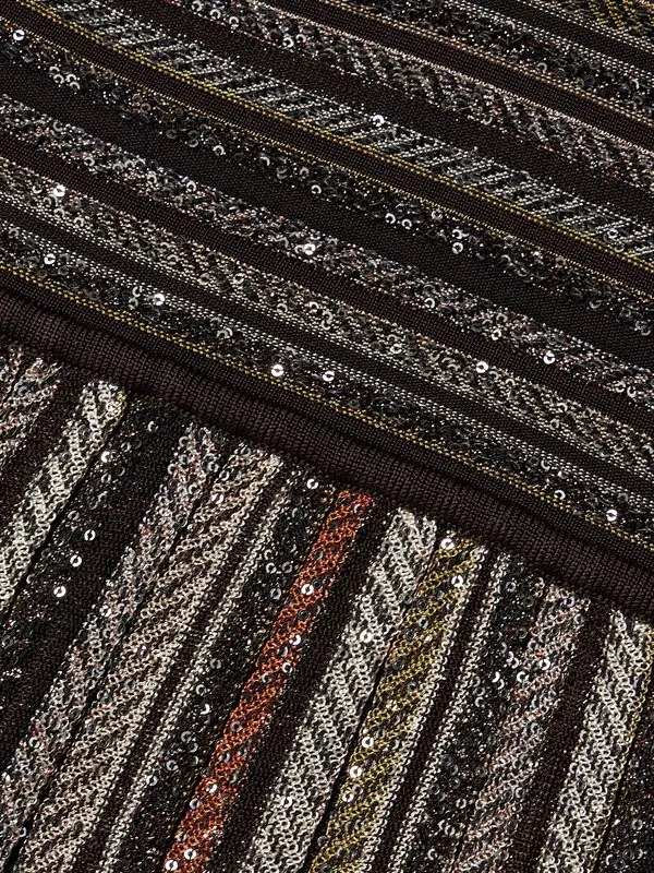 Missoni Wrap-effect Sequin-embellished Striped Jersey Maxi Dress
