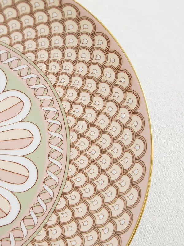 La DoubleJ Napoli Gold-plated Porcelain Serving Platter - Pink