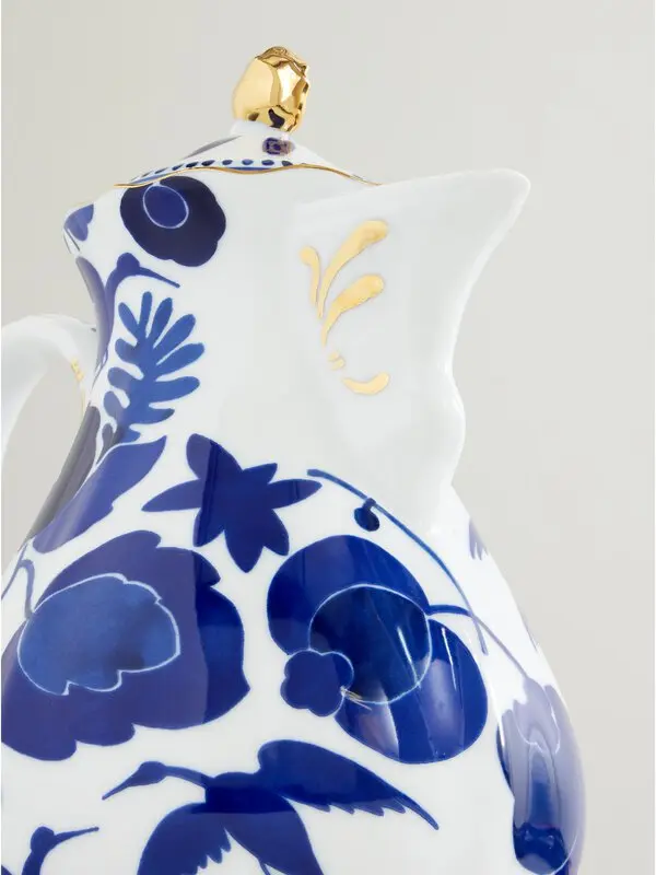La DoubleJ Mama Gold-plated Porcelain Teapot