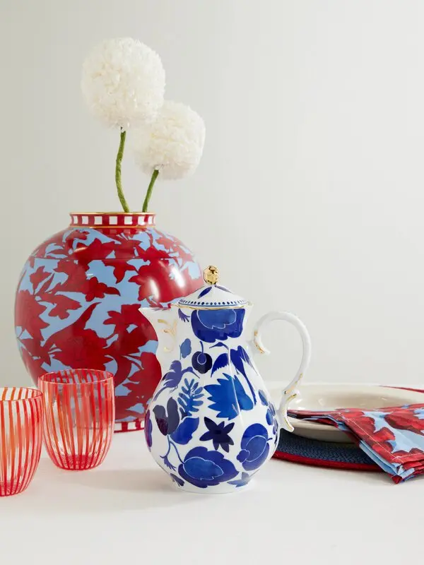 La DoubleJ Mama Gold-plated Porcelain Teapot