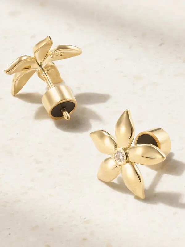 Ileana Makri Mini Blossom Diamond Stud Earrings